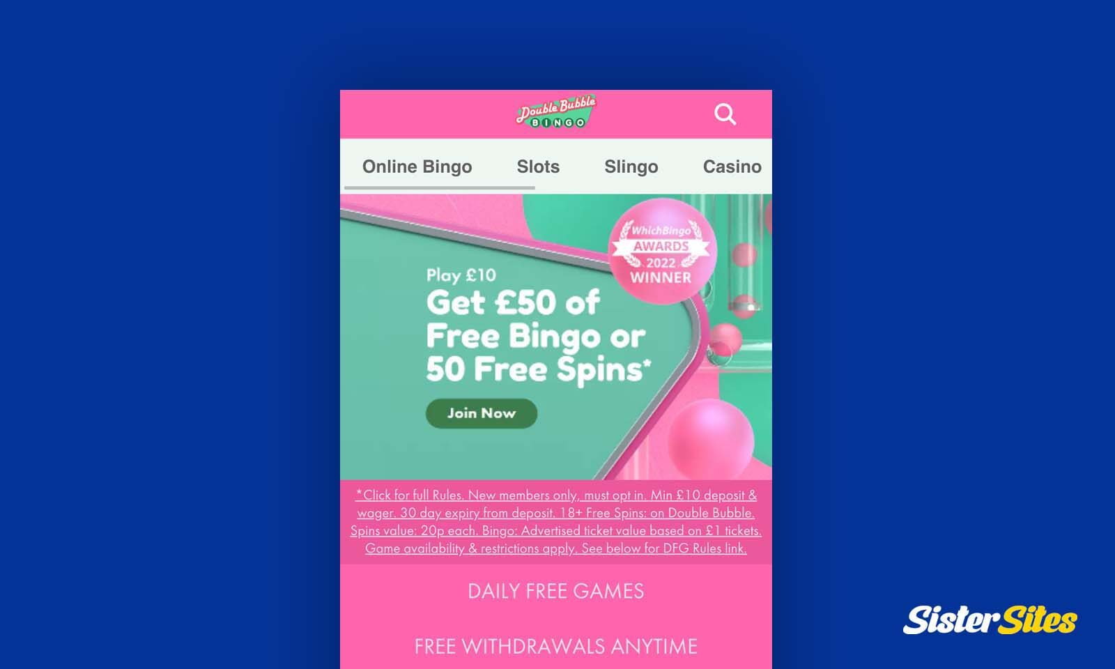 Double Bubble Bingo – Review, Bonus Code & Sister Sites (2023)