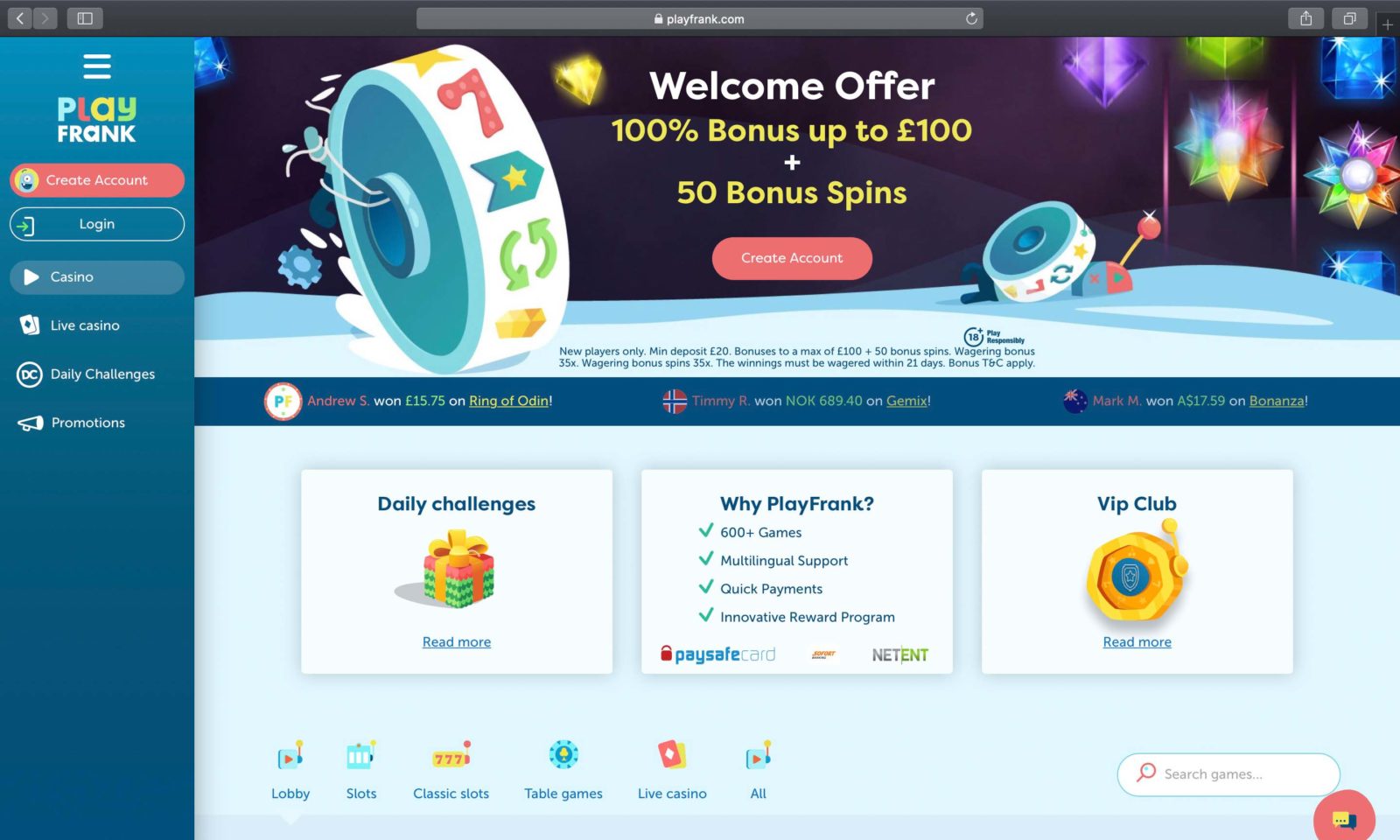 Play Frank Sister Sites – Play at Sites like Play Frank Casino (2024)